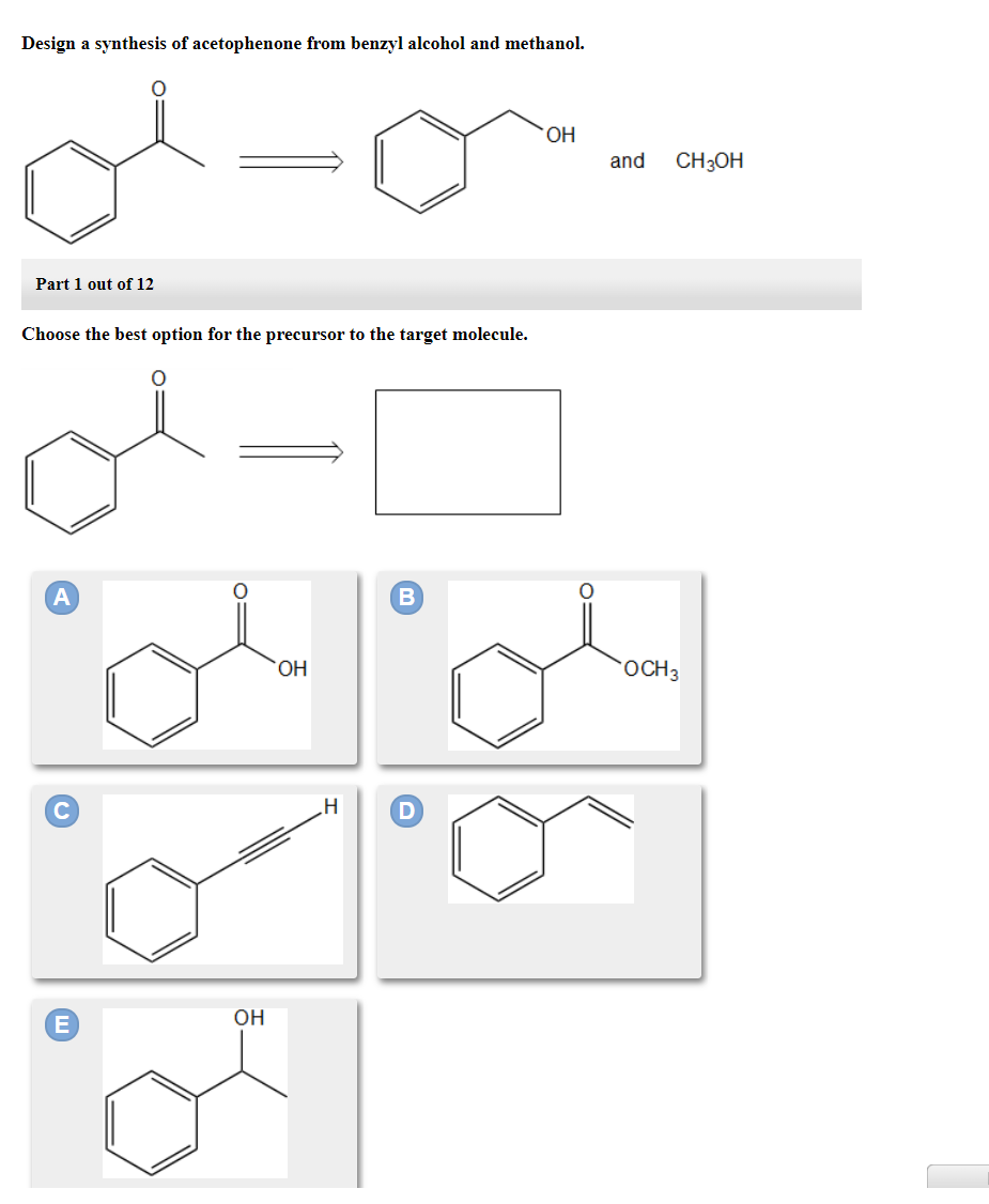 Solved Design a synthesis of acetophenone from benzyl | Chegg.com
