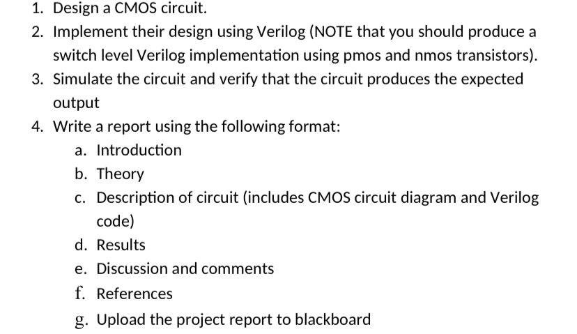 17.Design a CMOS circuit that implements the | Chegg.com