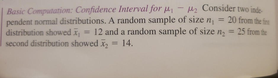 Solved Basic Computation: Confidence Interval for My – M2 | Chegg.com