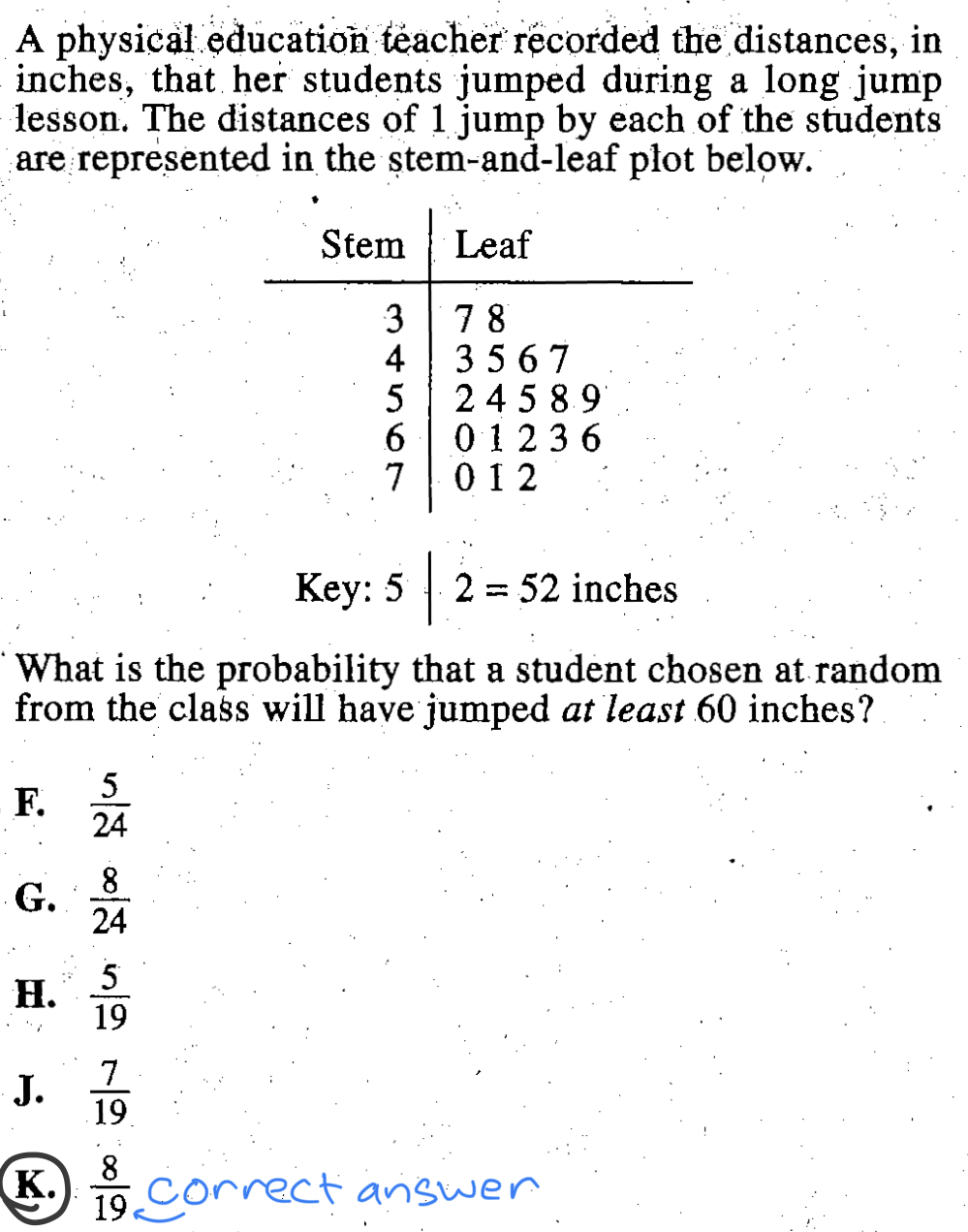 Solved A physical education teacher recorded the distances, | Chegg.com