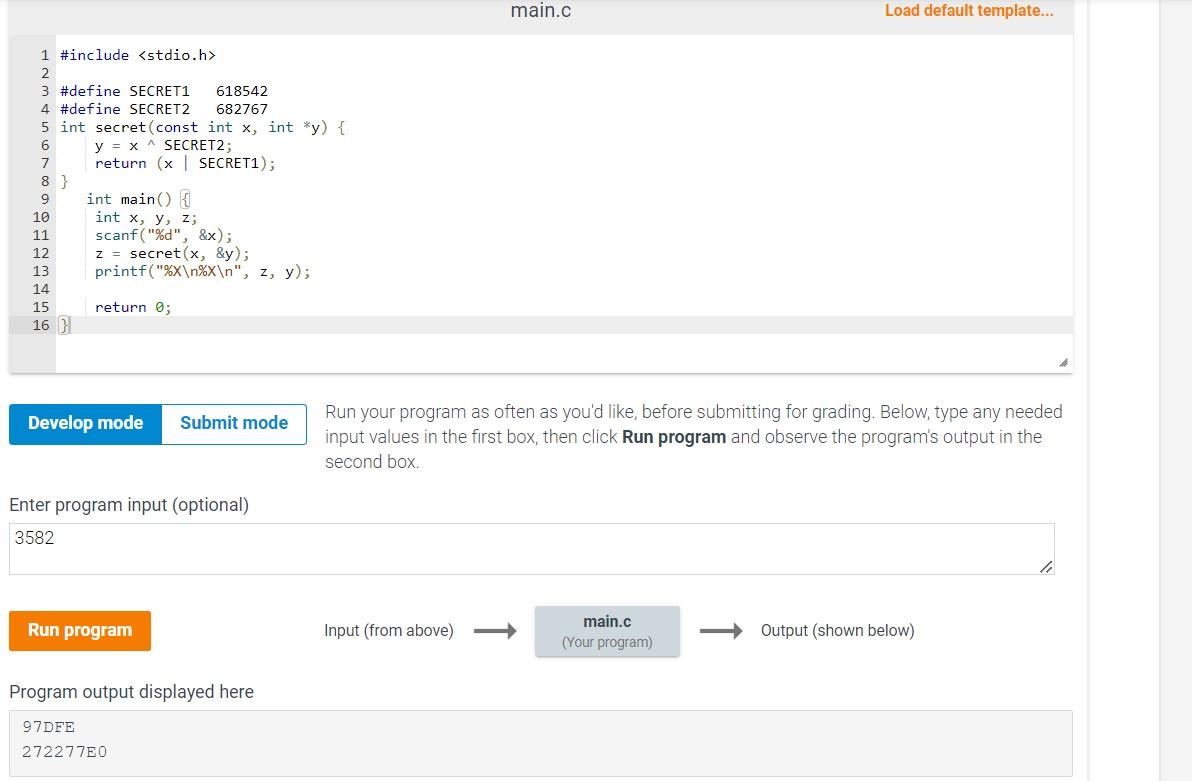 Solved For this lab, you should have had the two secret | Chegg.com