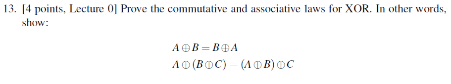 Solved 13. [4 points, Lecture 0] Prove the commutative and | Chegg.com