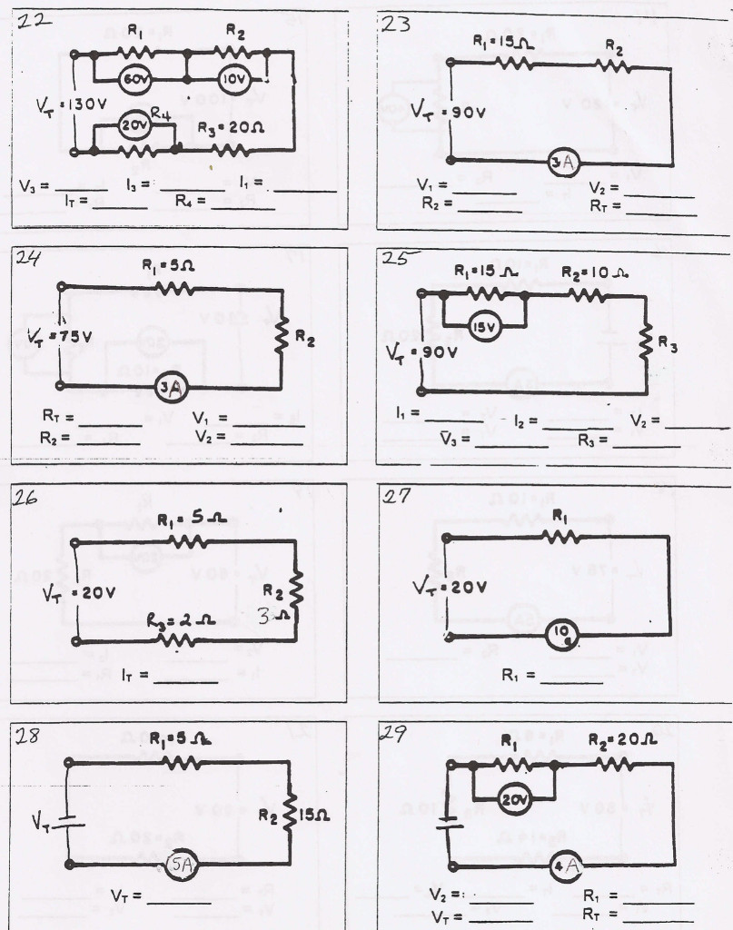 Solved SERIES CIRCUIT PROBLEMS Use Ohm's Law and the rules | Chegg.com