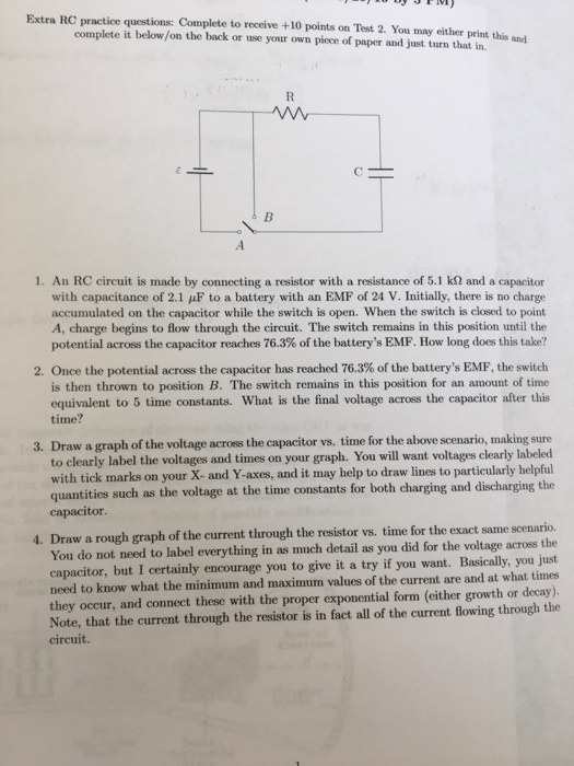 Solved 3. Draw a graph of the voltage across the capacitor | Chegg.com