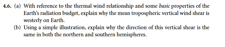 Solved 4.6. (a) With reference to the thermal wind | Chegg.com