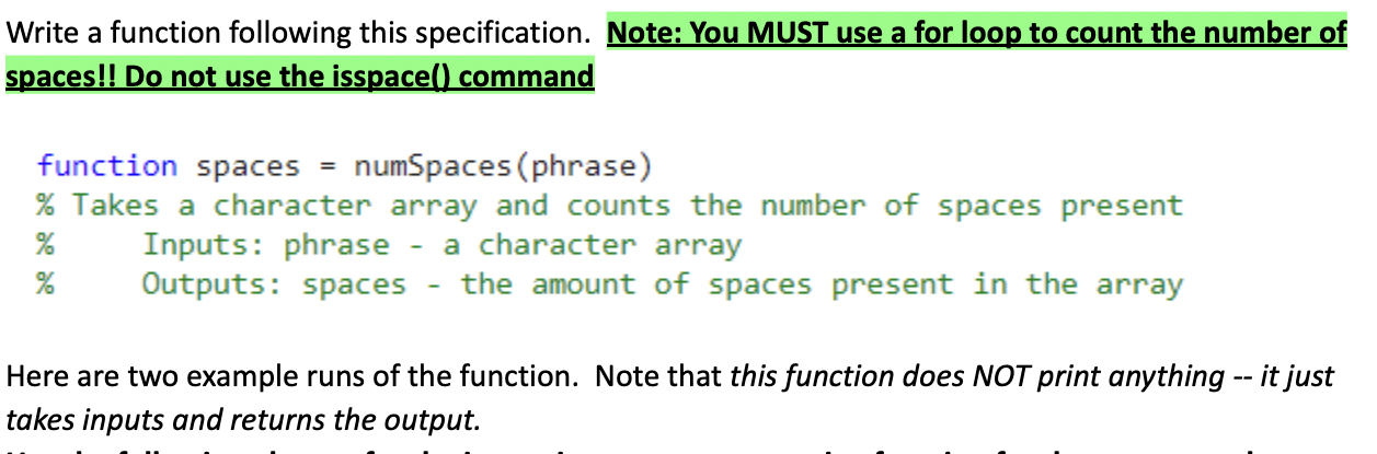 Solved Write a function following this specification. Note: | Chegg.com