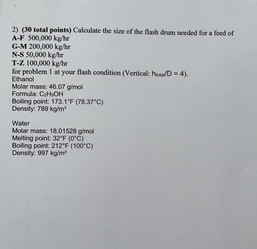 2) (30 total points) Calculate the size of the flash | Chegg.com
