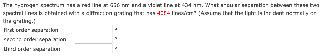 Solved The hydrogen spectrum has a red line at \\( 656 | Chegg.com