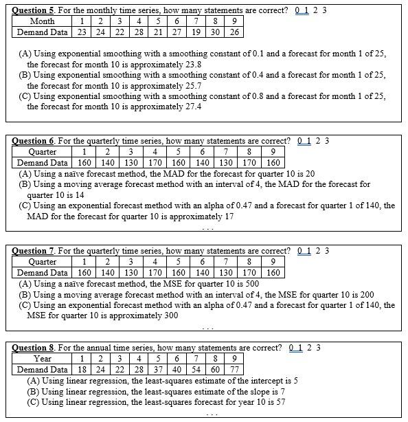 Solved Question 5. For the monthly time series, how many | Chegg.com