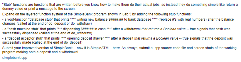 Solved This is what inside of simplebank.cpp // | Chegg.com