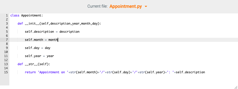 IN PYTHON 3 PLEASE! Using your Appointment class from | Chegg.com
