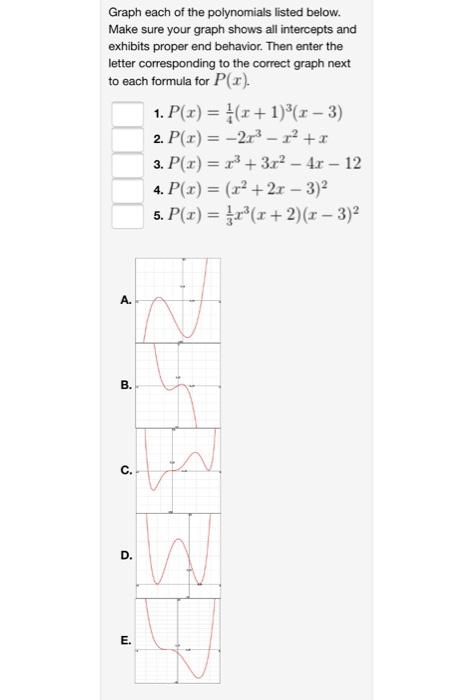 Solved Graph each of the polynomials listed below. Make sure | Chegg.com