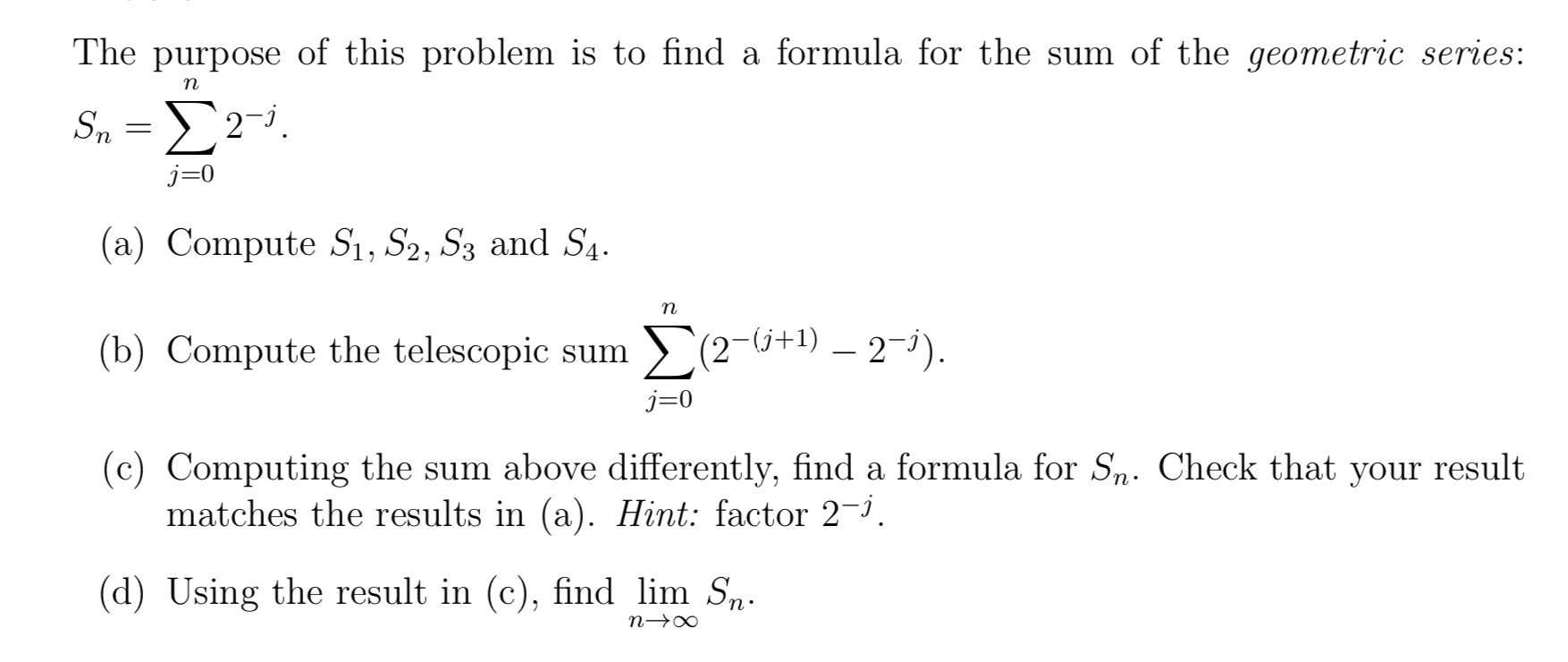Solved n The purpose of this problem is to find a formula | Chegg.com