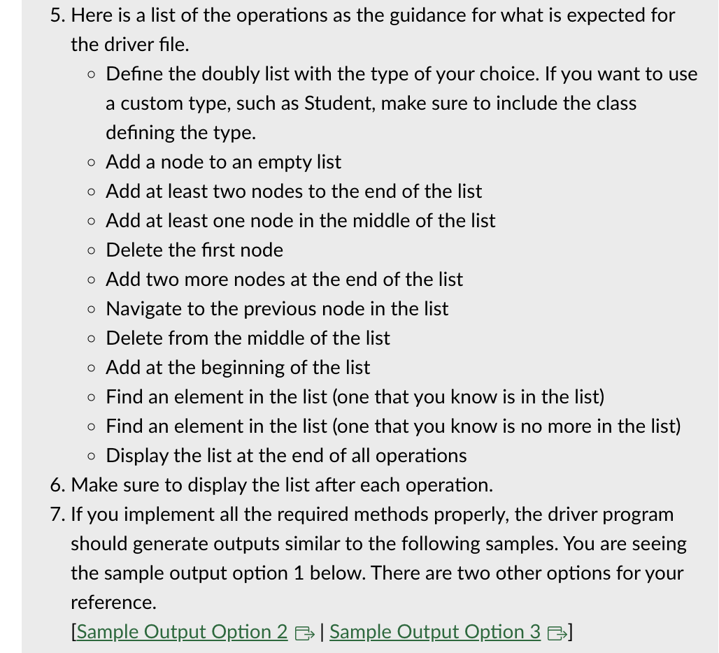 *Programming Problem 4: Doubly Linked List A doubly | Chegg.com