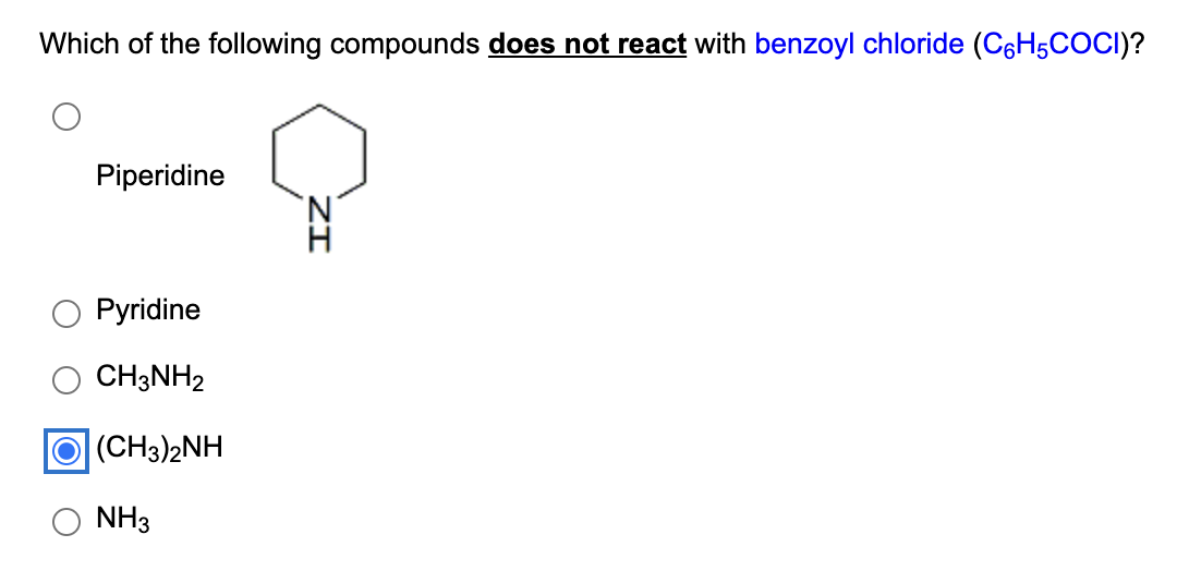 Solved Which of the following compounds does not react with | Chegg.com
