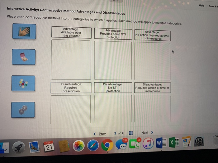 Solved Help Save & Interactive Activity: Contraceptive | Chegg.com