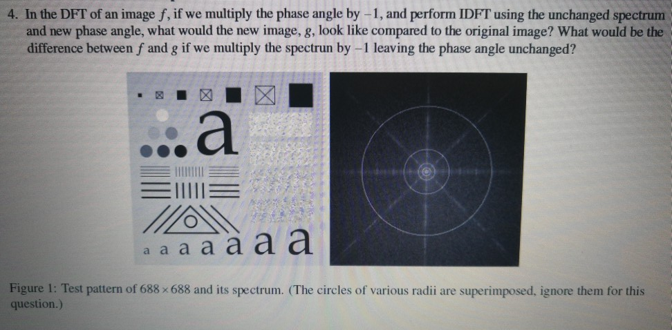 4. In the DFT of an image f, if we multiply the phase | Chegg.com