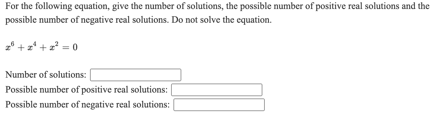 Solved For the following equation, give the number of | Chegg.com