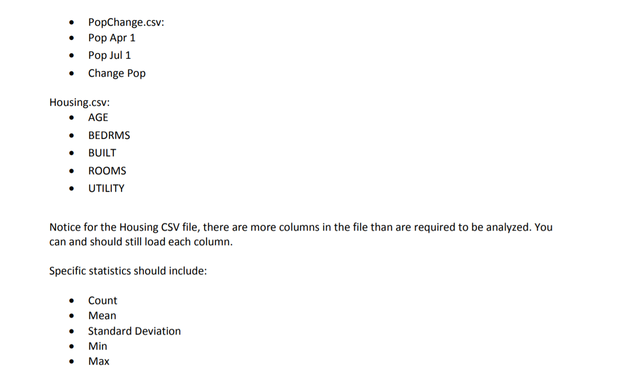 Solved This allows a user to load one of two CSV files and | Chegg.com