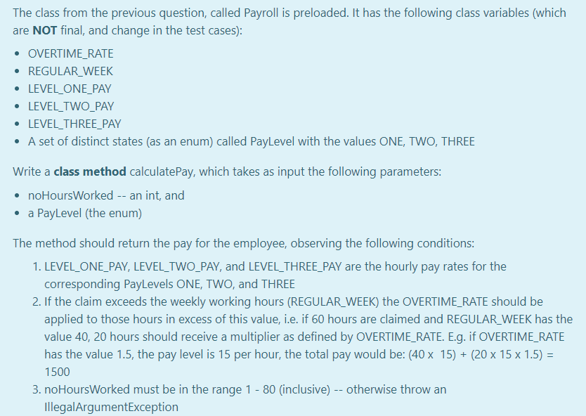 Solved Programmed in Java. Previous Payroll class that is | Chegg.com