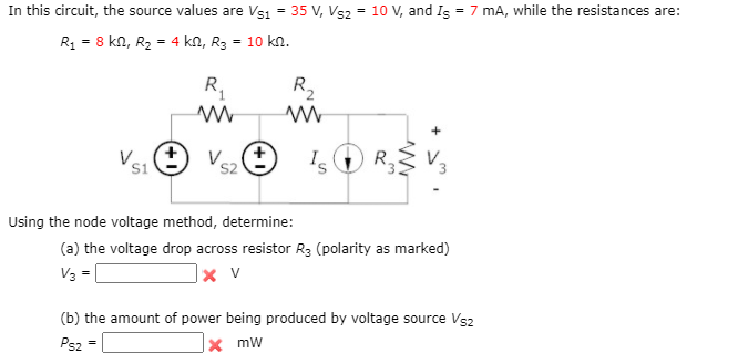 Solved In this circuit, the source values are Vs1 = 35 V, | Chegg.com