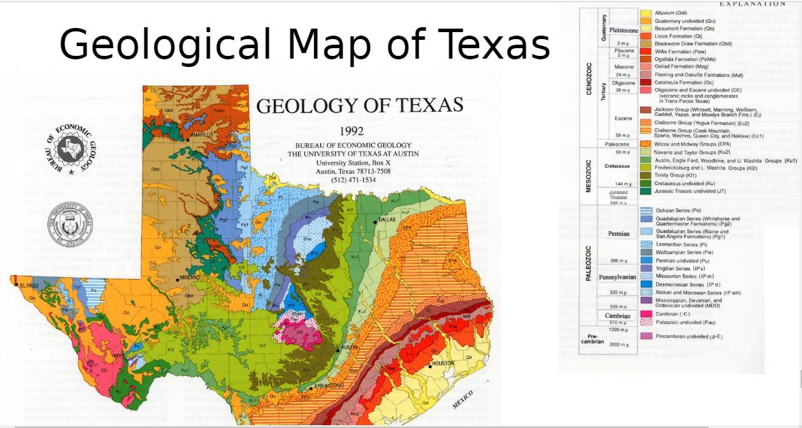 Solved Geological Map of Texas Questions - Q2a - Which major | Chegg.com