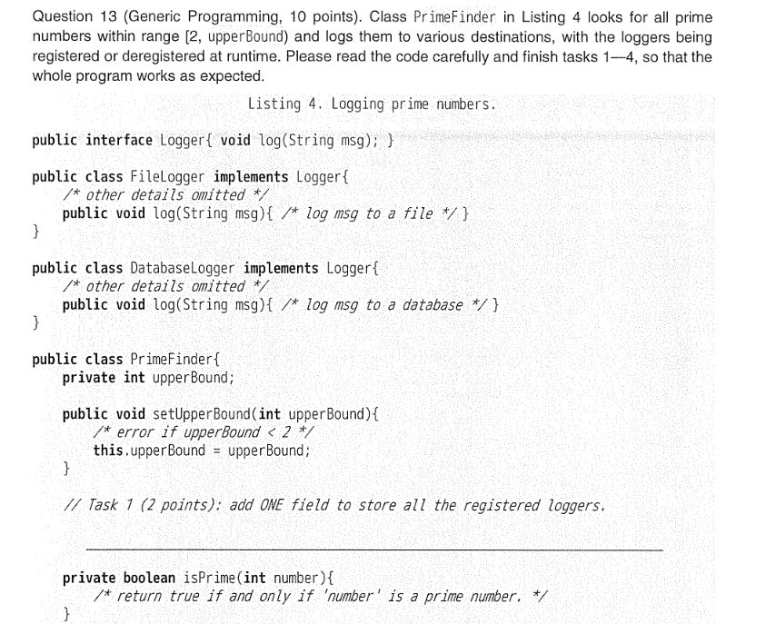 Solved Question 13 (Generic Programming, 10 points). Class | Chegg.com