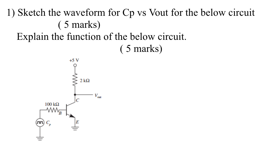 Solved Sketch the waveform for Cp vs Vout for the below | Chegg.com