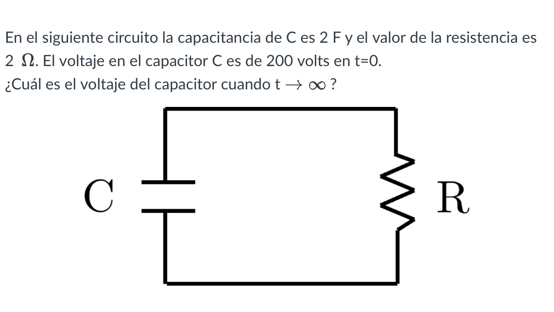 Solved En el siguiente circuito la capacitancia de C es 2 ﻿F | Chegg.com