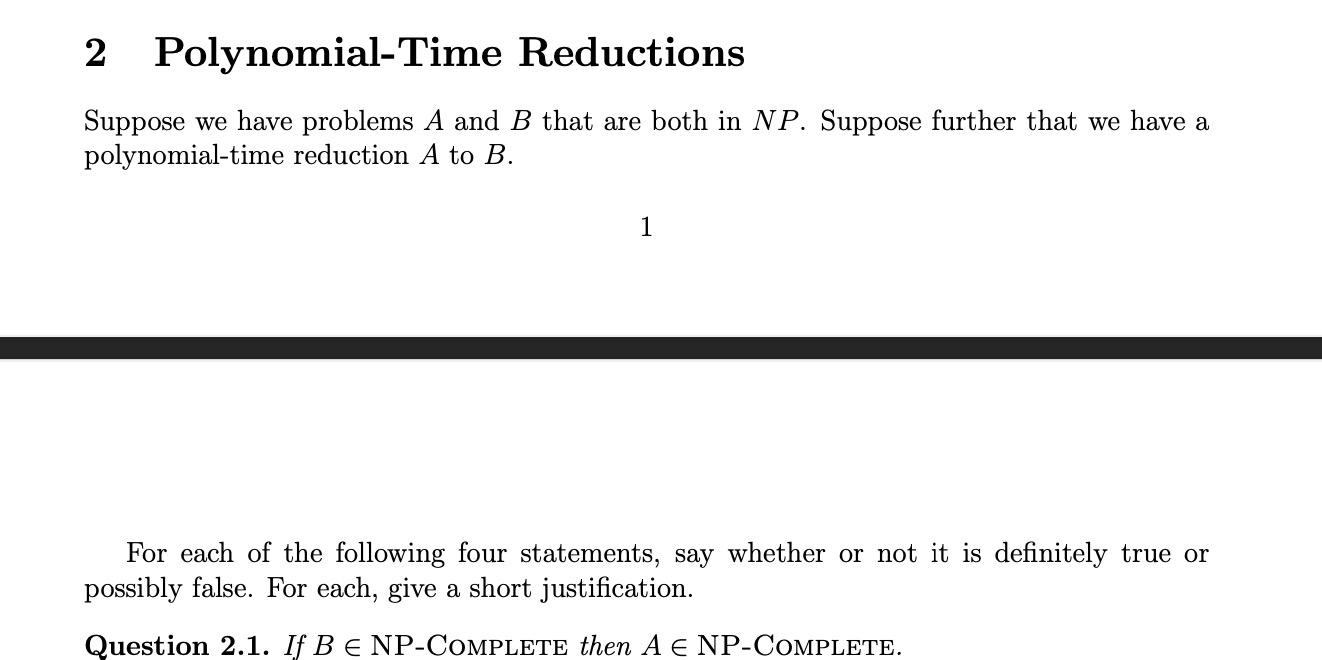 Solved Polynomial-Time Reductions Suppose we have problems A | Chegg.com