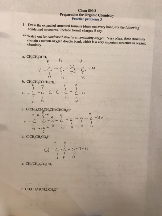Solved Draw the expanded structural formula (draw out every | Chegg.com