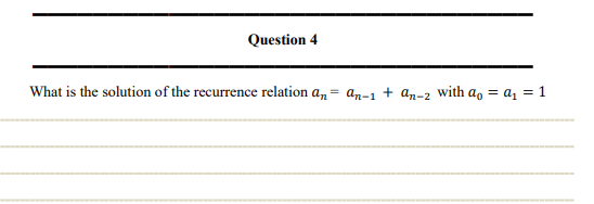 Solved What is the solution of the recurrence relation | Chegg.com
