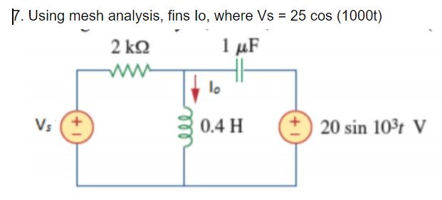 Solved 5. In the circuit below, R = 4 kN. Find io using mesh | Chegg.com