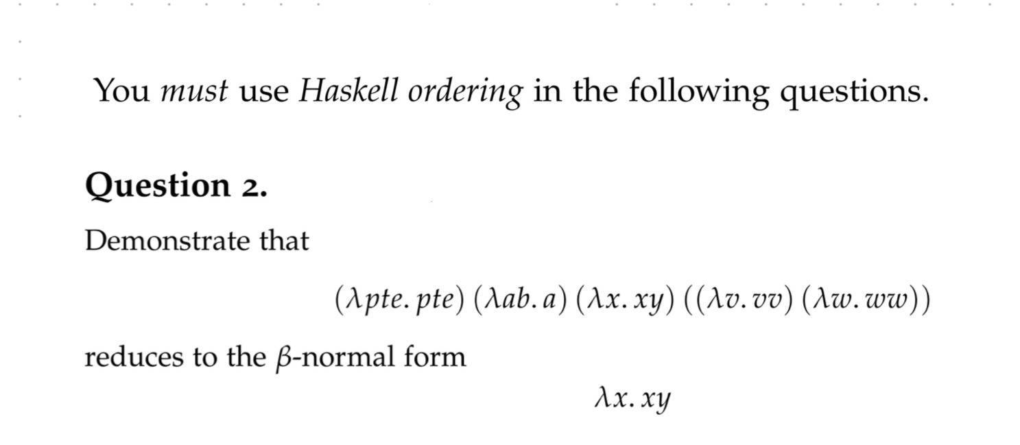 Solved You must use Haskell ordering in ﻿the following | Chegg.com