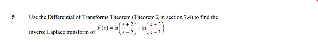 Solved 5 Use the Differential of Transforms Theorem (Theorem | Chegg.com