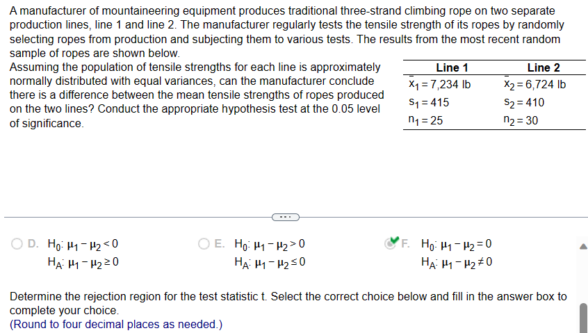 Solved A manufacturer of mountaineering equipment produces | Chegg.com