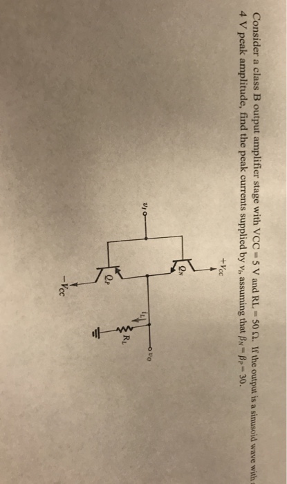Solved Consider a class B output amplifier stage with VCC-5 | Chegg.com