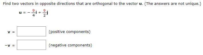 Solved Find two vectors in opposite directions that are | Chegg.com
