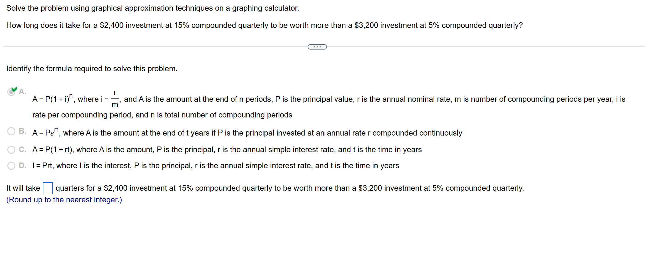 Solved Solve the problem using graphical approximation | Chegg.com