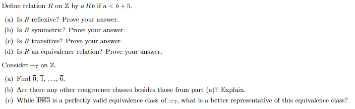 Solved Define relation R on Z by aRb if a | Chegg.com