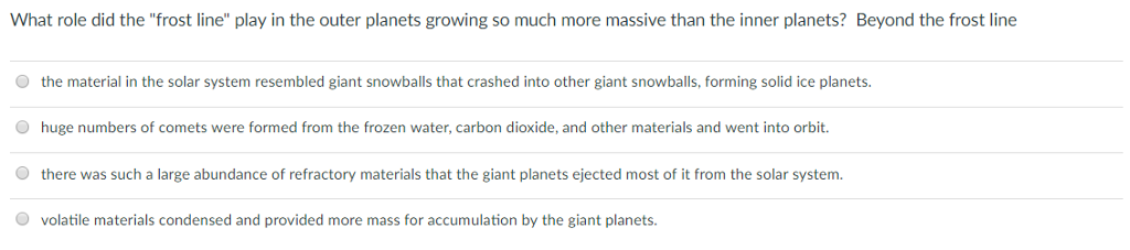 Solved What role did the "frost line" play in the outer | Chegg.com