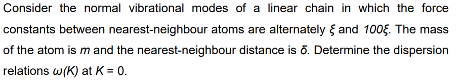 Solved Consider the normal vibrational modes of a linear | Chegg.com