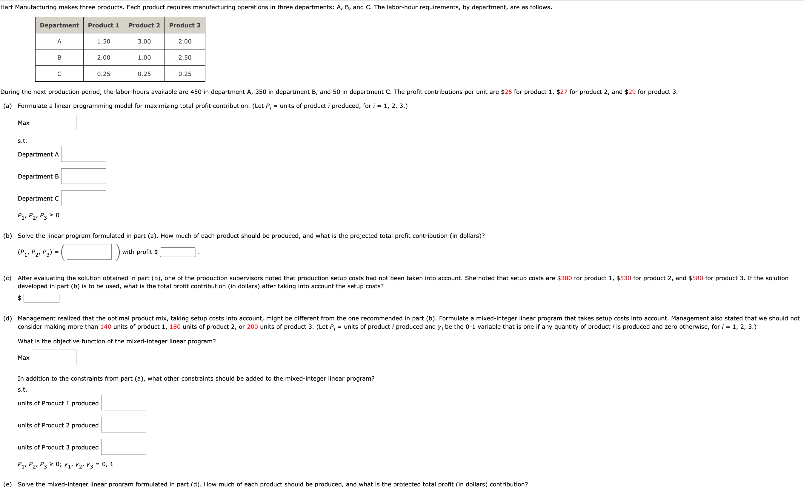 Solved a) Formulate a linear programming model for | Chegg.com