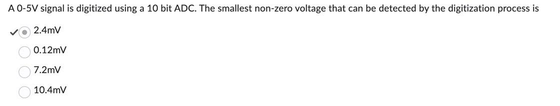 Solved A 0−5 V signal is digitized using a 10 bit ADC. The | Chegg.com
