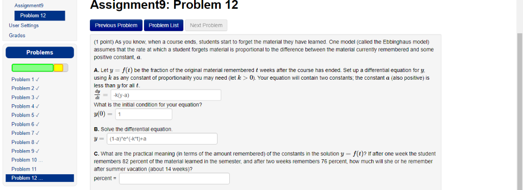 Solved Assignment9 Problem 12 Problem 12 User Settings
