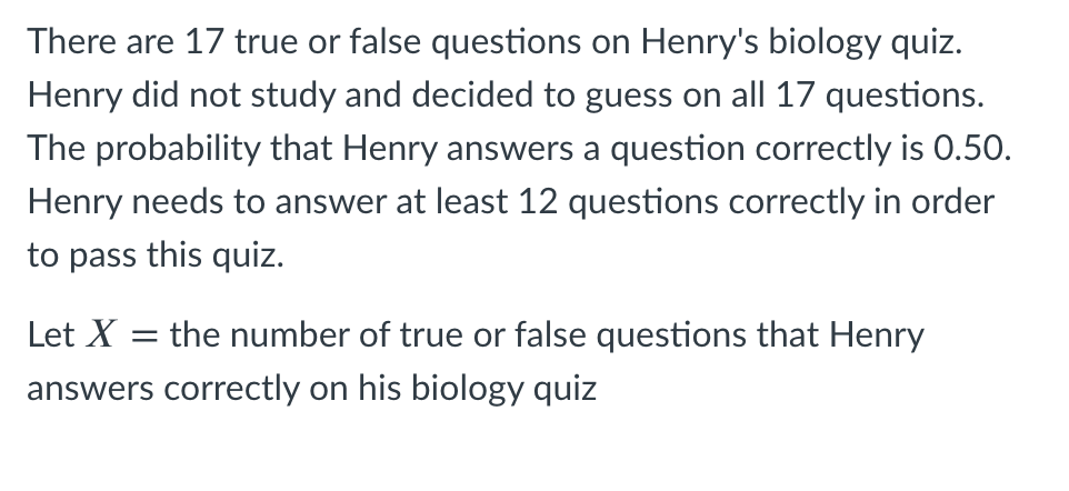 Solved There are 17 true or false questions on Henry's | Chegg.com