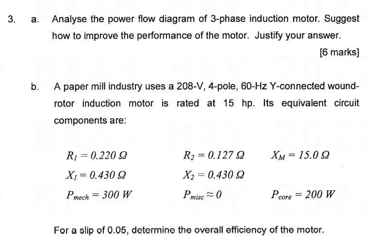 Solved a. Analyse the power flow diagram of 3-phase | Chegg.com