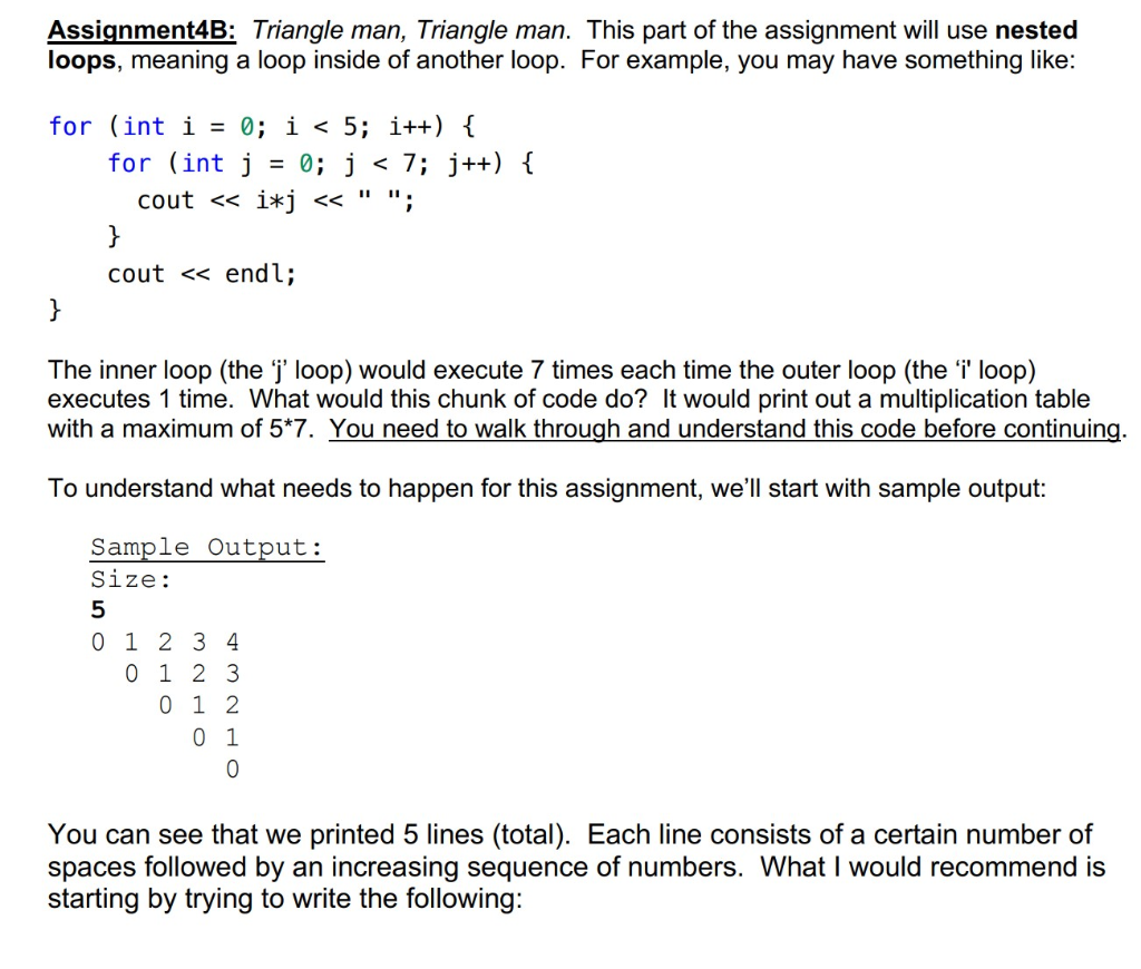 Solved Assignment4B: Triangle man, Triangle man. This part | Chegg.com