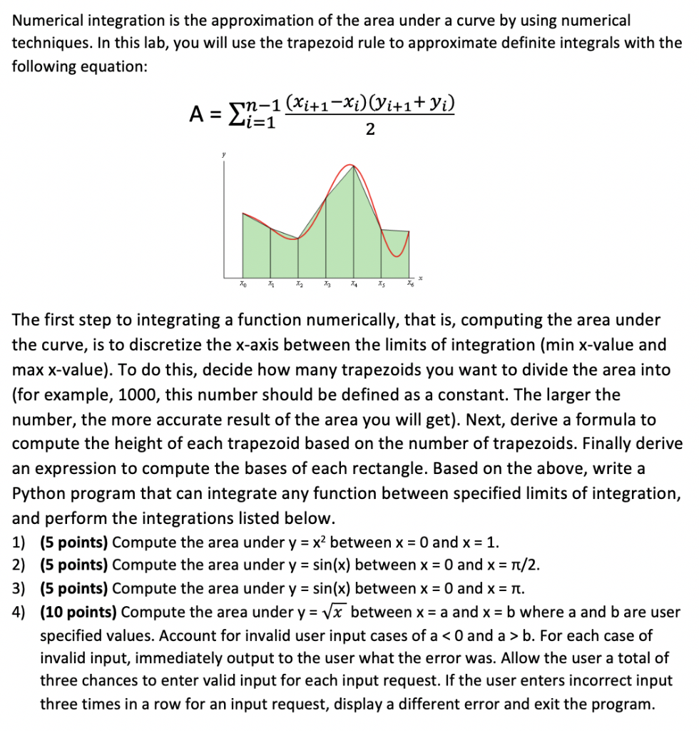 Solved Numerical integration is the approximation of the | Chegg.com