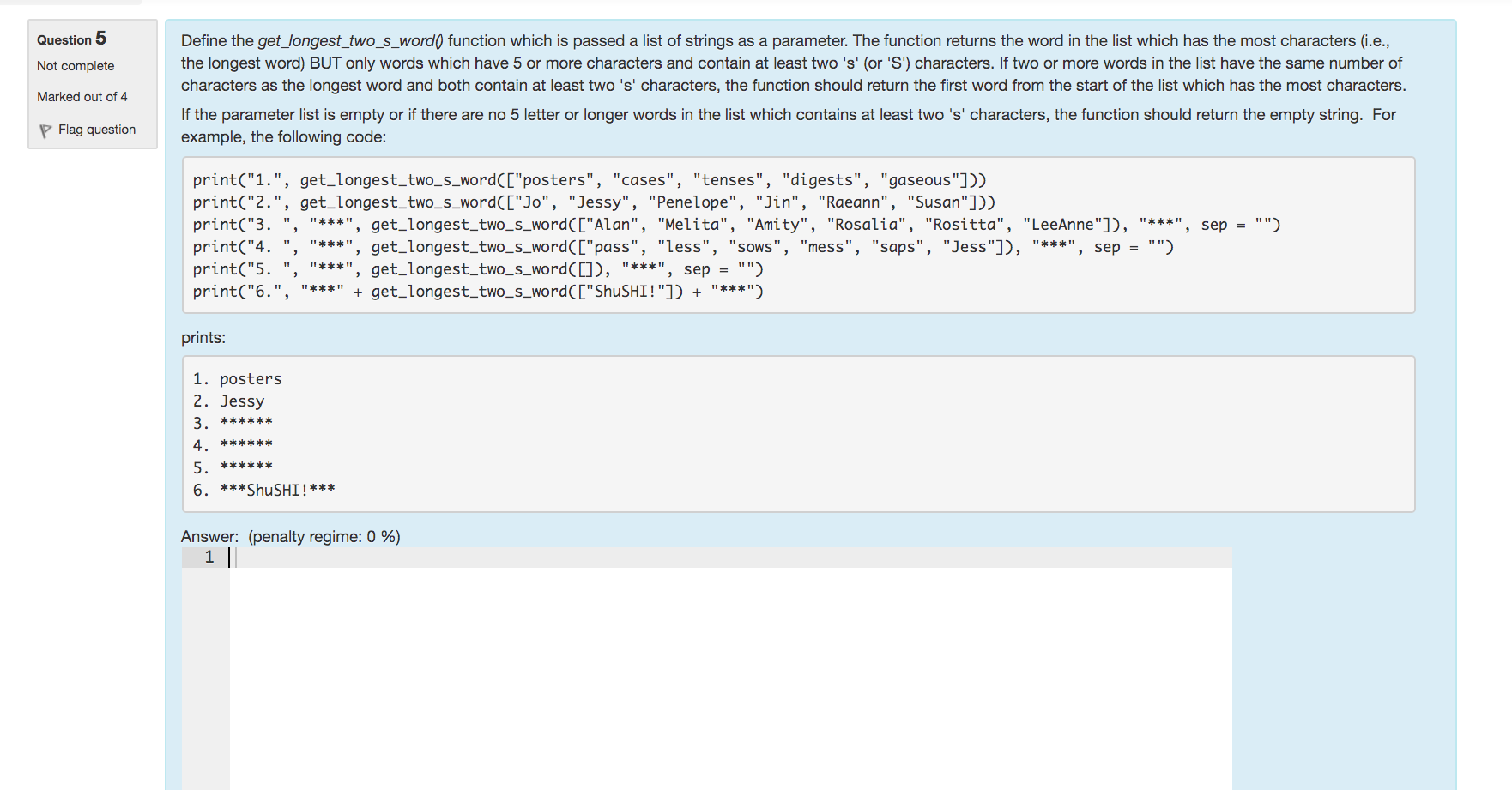 Solved Question 5 Not complete Marked out of 4 Define the | Chegg.com